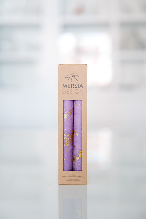Mersia Design kruunukynttilät lila-kulta :: Butik Willa M